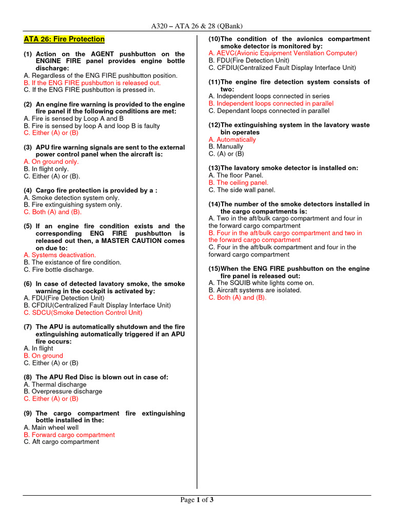 ATA 26 & 28 QBank | PDF | Pump | Valve