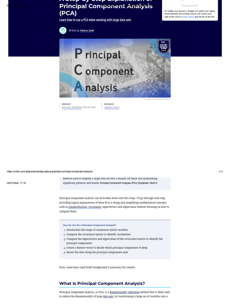 Principal Component Analysis (PCA) Explained - Built in | PDF | Principal Component Analysis ...
