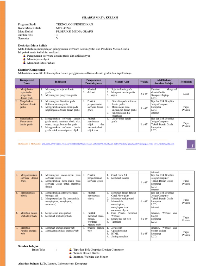 Silabus Desain - Grafis | PDF