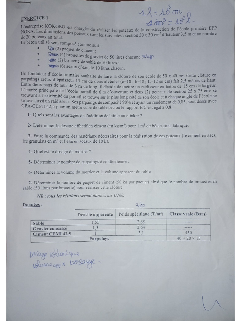 Correction Prépa Exercice 1 | PDF
