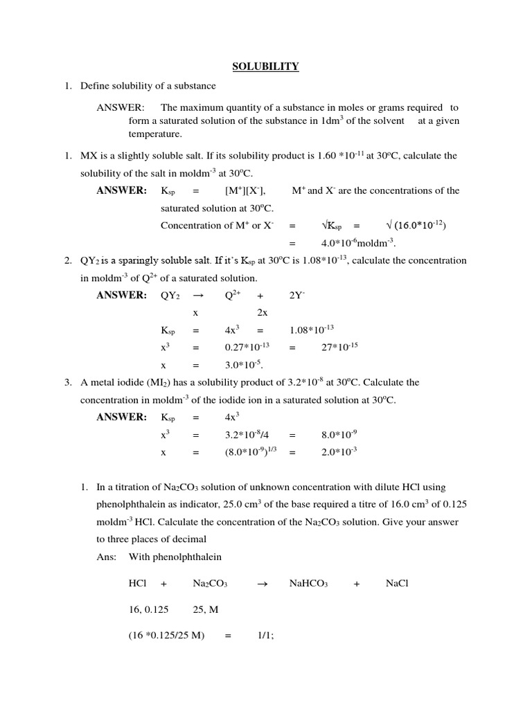 Solubility | PDF | Solubility | Solvation