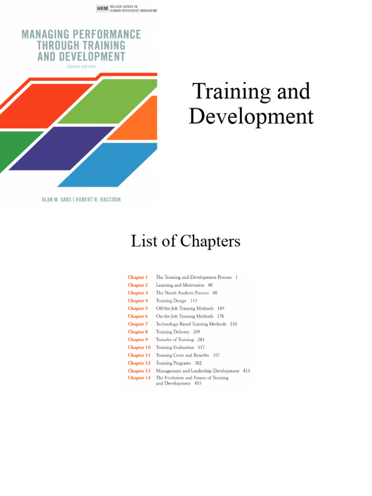Chapter-1_Training and Development_ | PDF | Employment | Goal