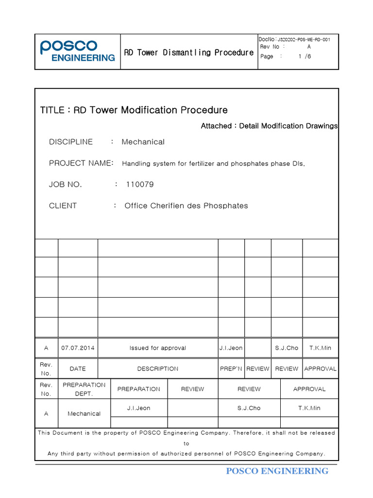 RD Tower Modification Procedure | PDF | Personal Protective Equipment