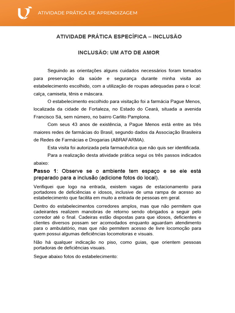 Trabalho Apa - Ace - Inclusã o | PDF | Farmácia | Deficiência visual