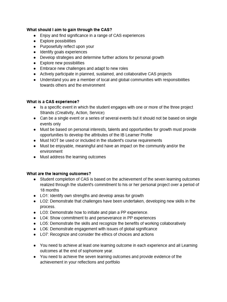 CAS Overview | Download Free PDF | Learning | Creativity