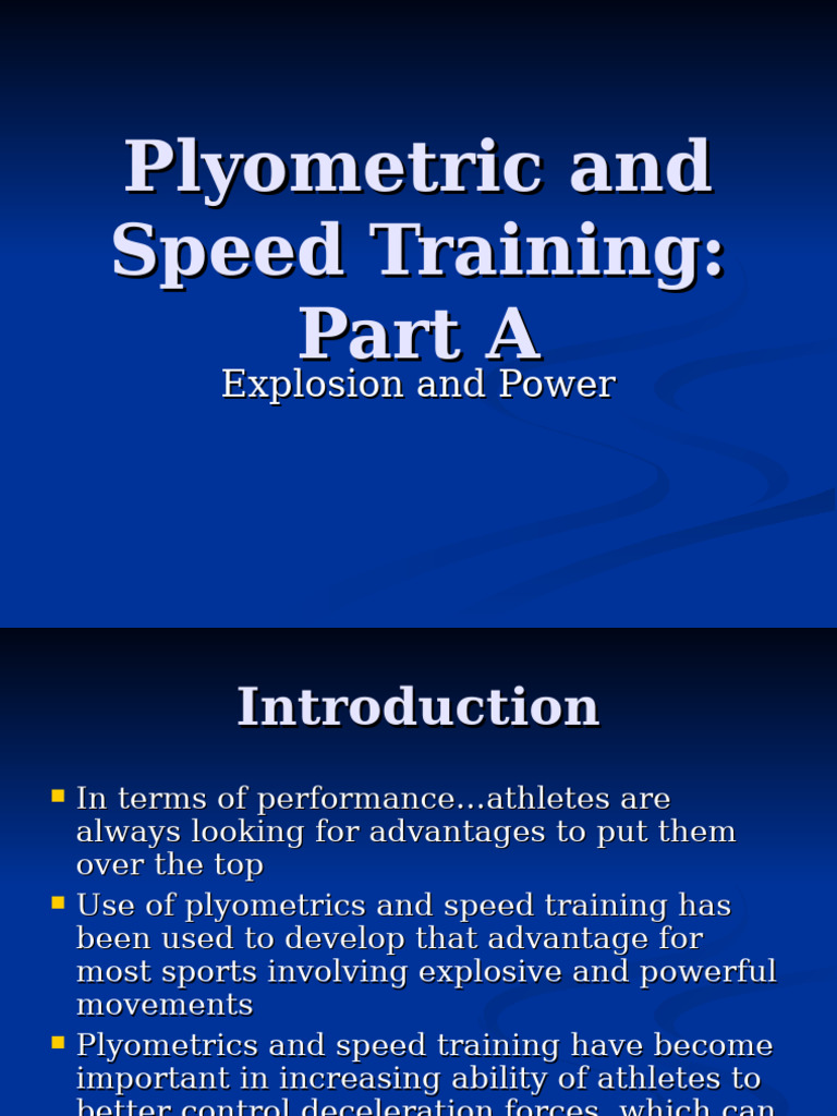 Plyometric and Speed Training Part A | PDF | Muscle Contraction ...