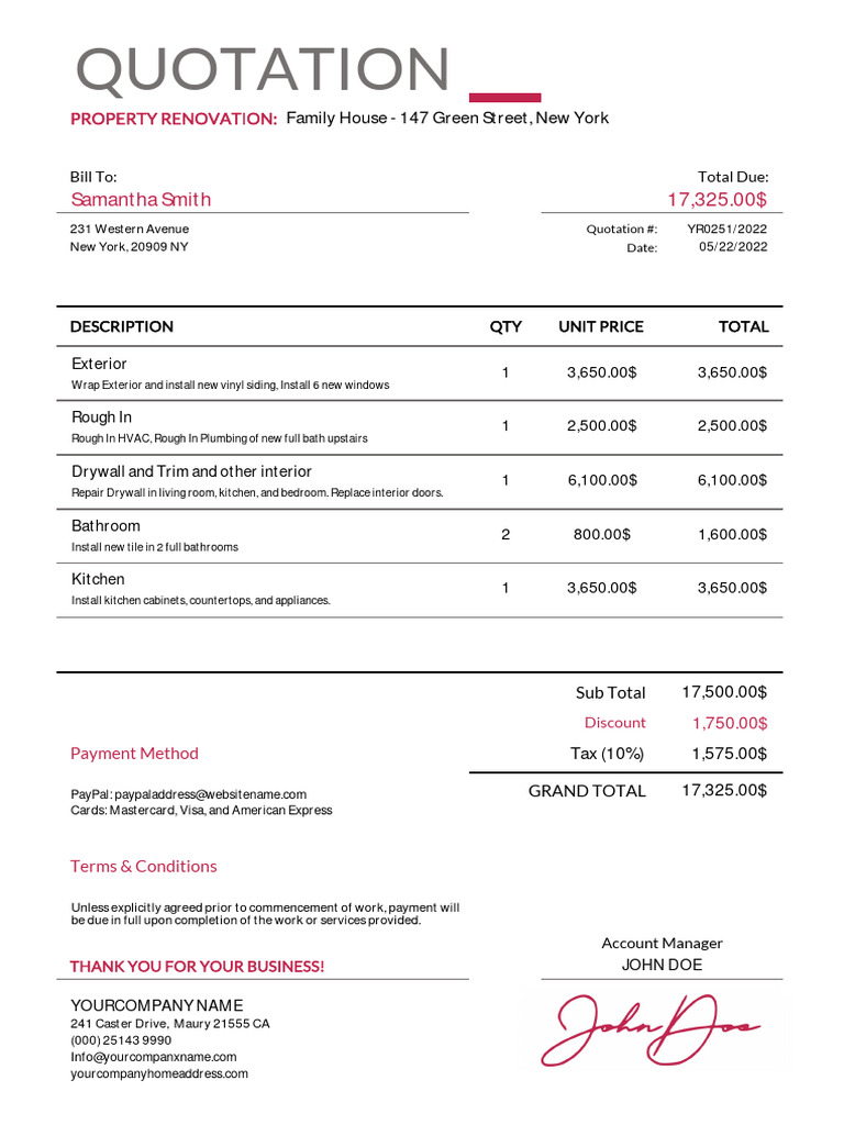 Property Renovation Quotation Details | PDF | Home | Interior Design