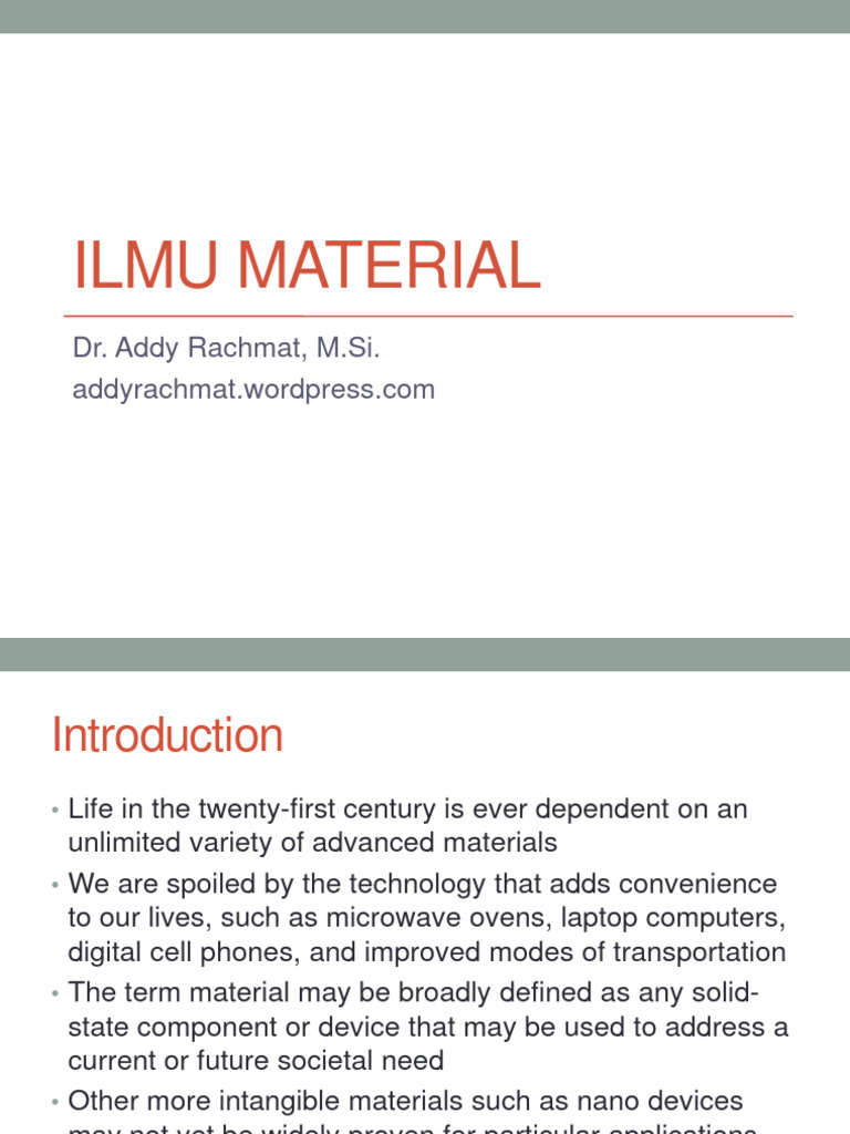 Ilmu Material For Kapita 1 | PDF | Materials Science | Chemistry