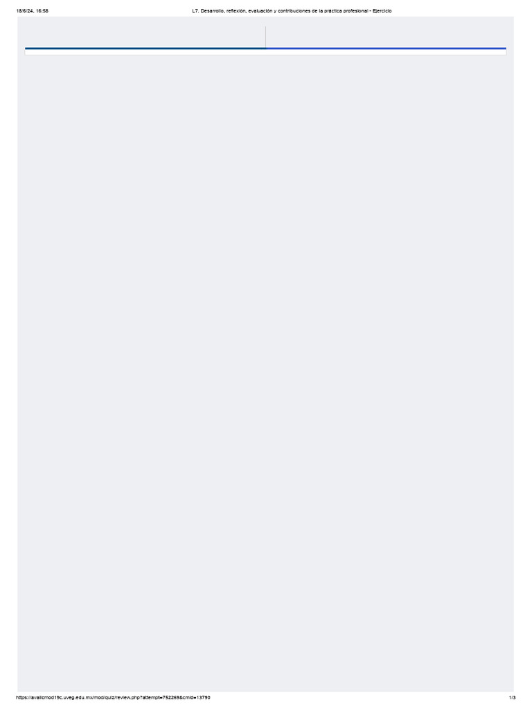 L7. Desarrollo, Reflexión, Evaluación y Contribuciones de La Práctica Profesional - Ejercicio ...