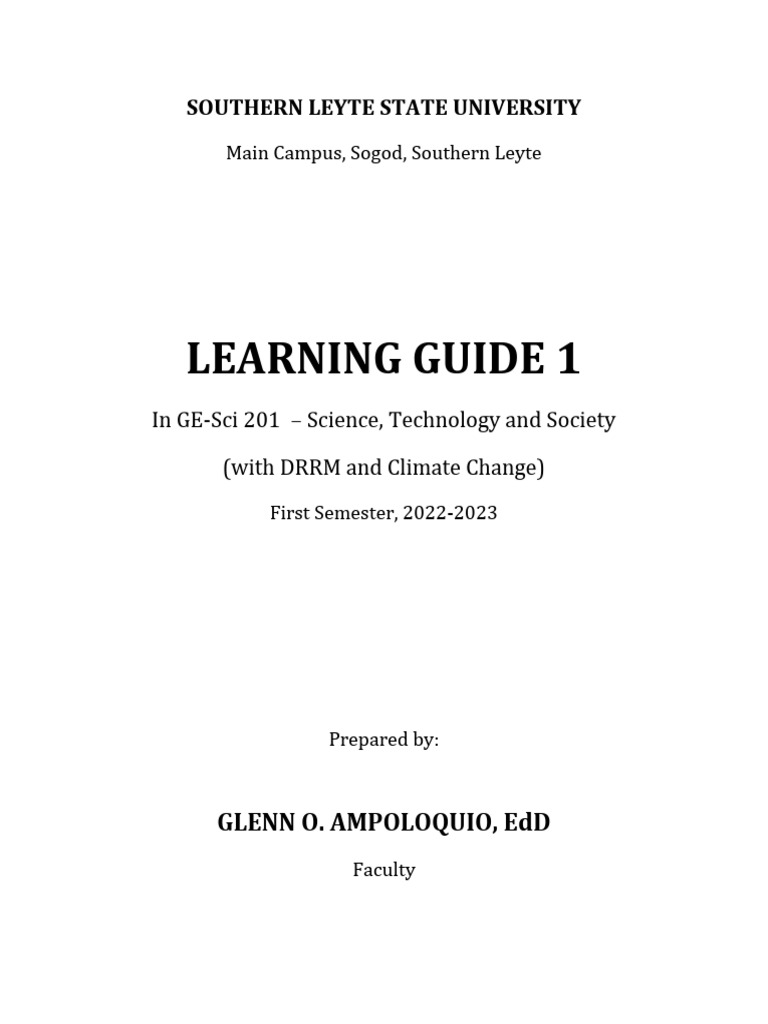 Lesson 1 STS | PDF | Id | Science