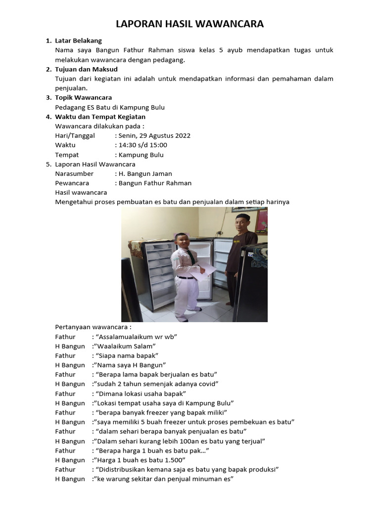 Laporan Hasil Wawancara | PDF