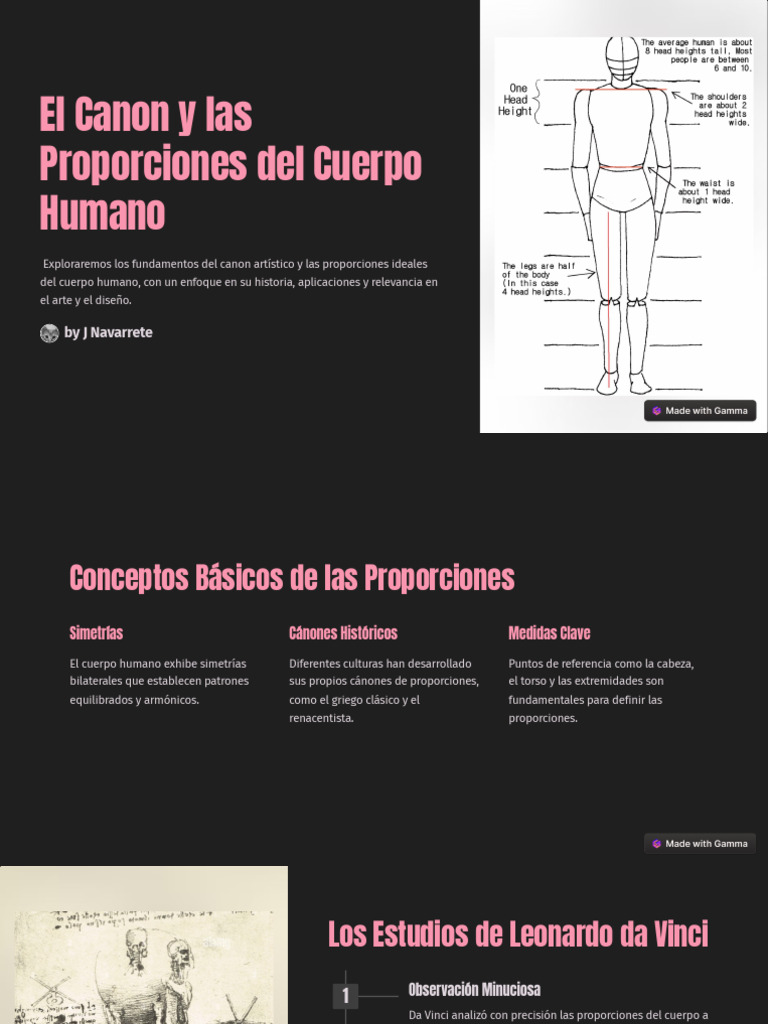 El Canon Y Las Proporciones Del Cuerpo Humano Pdf Diseño Factores
