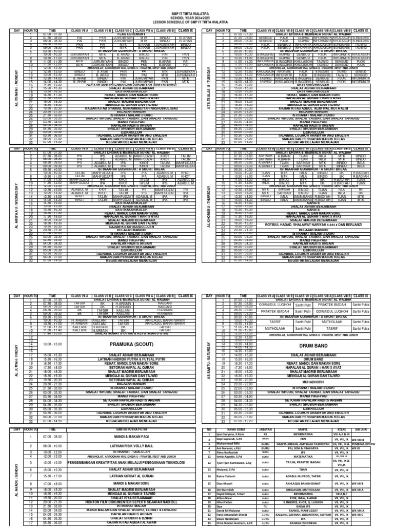 Jadwal SMP Fix | PDF | Sharia | Religious Books