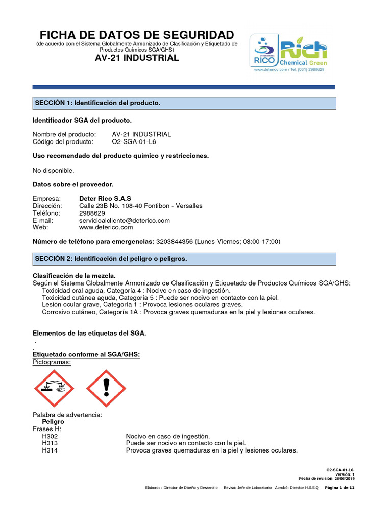Desengrasante Av-21 Industrial | PDF | Agua | Química