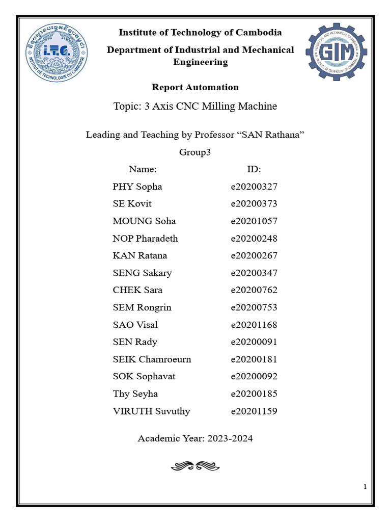 Reprt - CNC Project - G3 | PDF | Numerical Control | Electric Motor