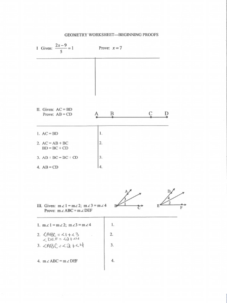 Beginning Proofs Blank and Key | PDF