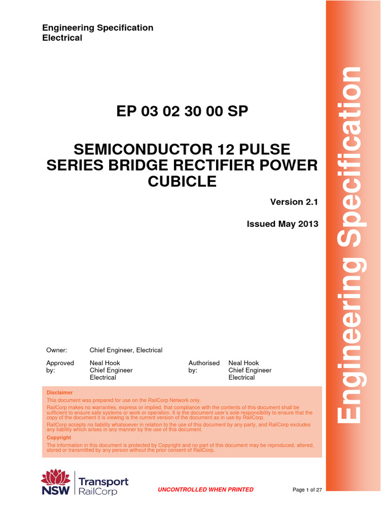 ep-03-02-30-00-sp | Download Free PDF | Rectifier | Electrical Substation