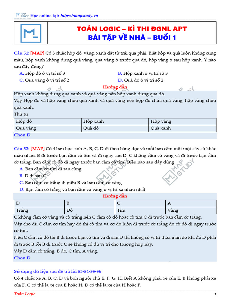 Dap An - Buoi 1 Bai Tap Ve Nha 1720523920525 | PDF