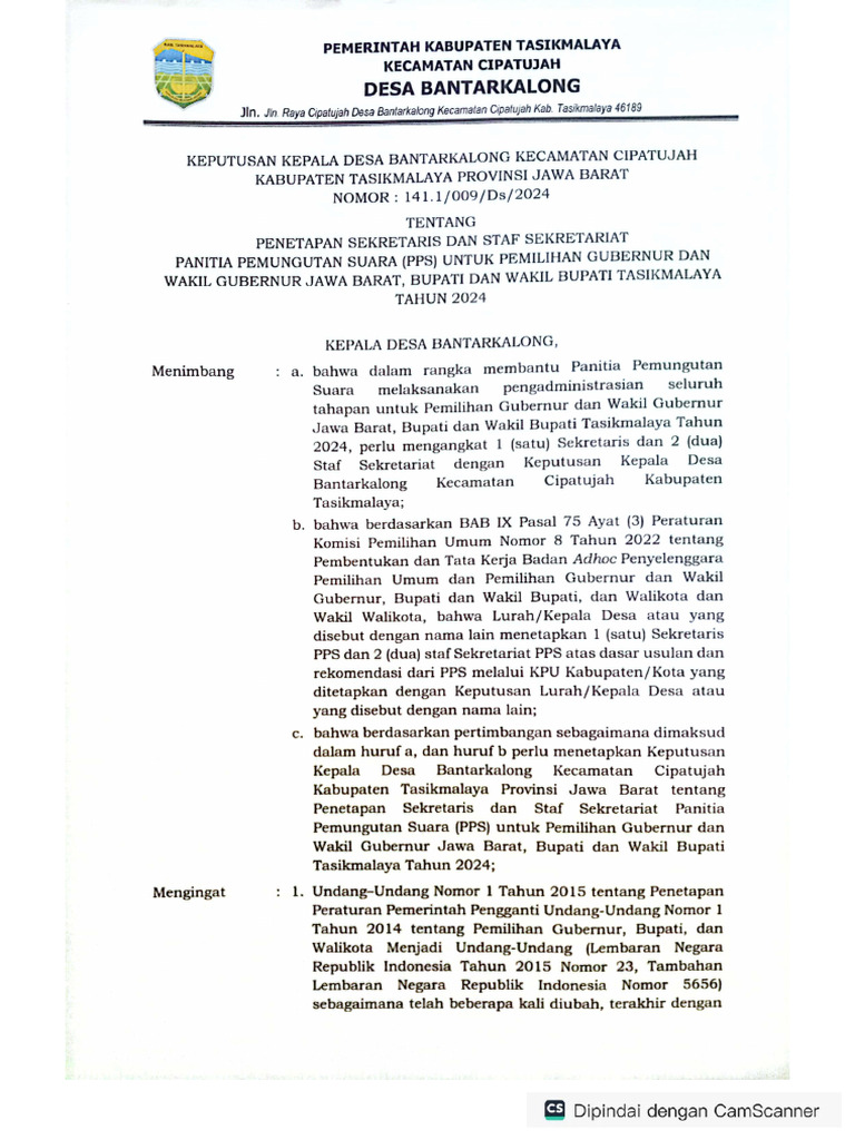 SK Sekre Pps DR Desa | PDF