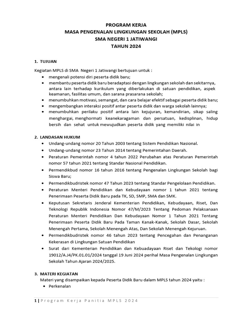 Program Kerja Mpls | PDF