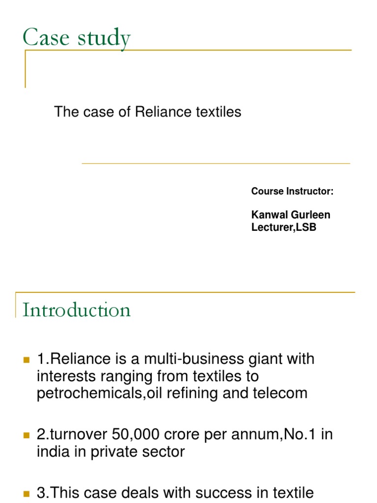 Reliance Vimal | PDF | Business