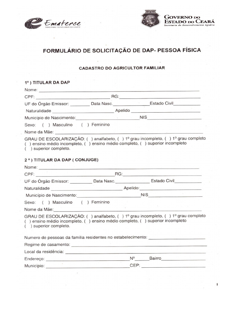 Formulario Dap | PDF