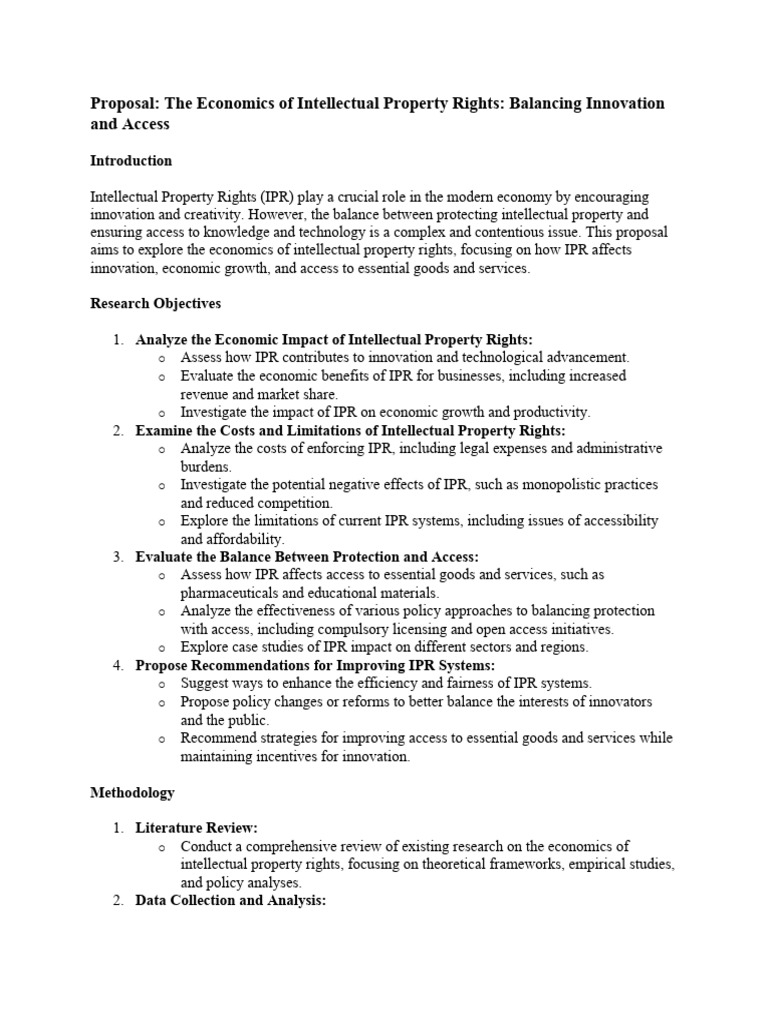 The Economics of Intellectual Property Rights Balancing Innovation and ...