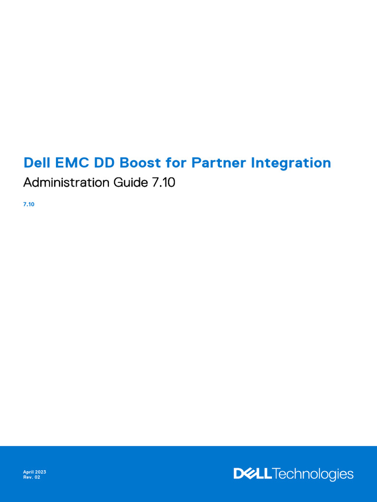 Dd-Dell EMC DD Boost For Partner Integration | PDF | Backup | Transport Layer Security