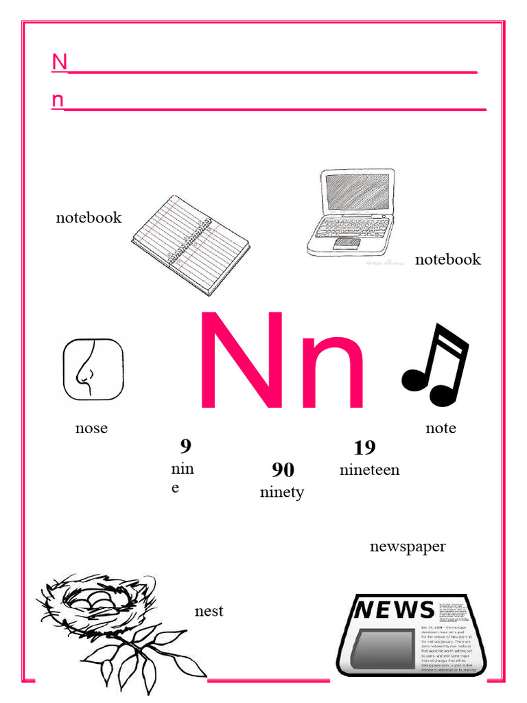 Letter N Fun Activities Games Picture Dictionaries Pronunci - 50831 | PDF