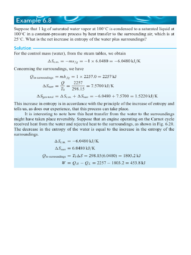 PRINCIPLE OF THE INCREASE OF ENTROPY - Example Solved | PDF