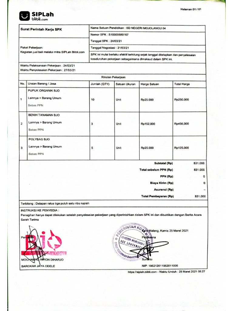 SPK BIBIT 2021 | PDF