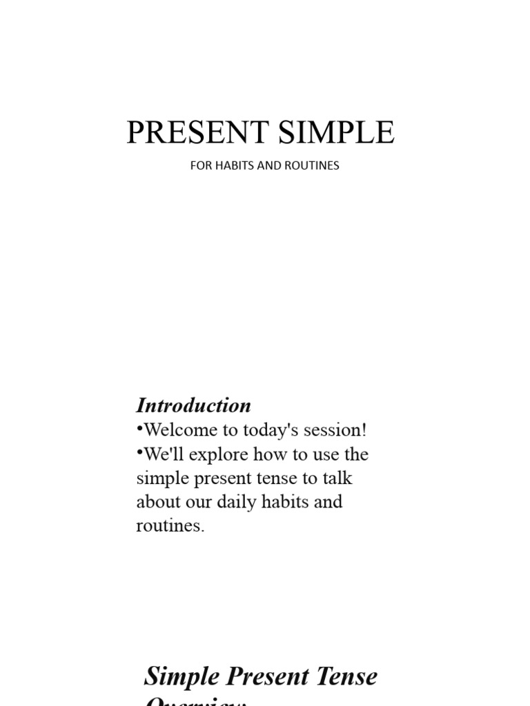 Simple Present Tense for Daily Habits | PDF | Self-Improvement