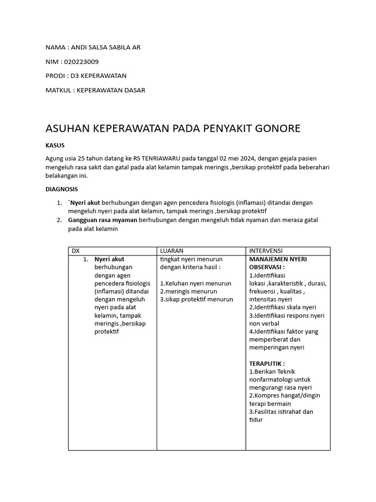 Askep Gonore | PDF