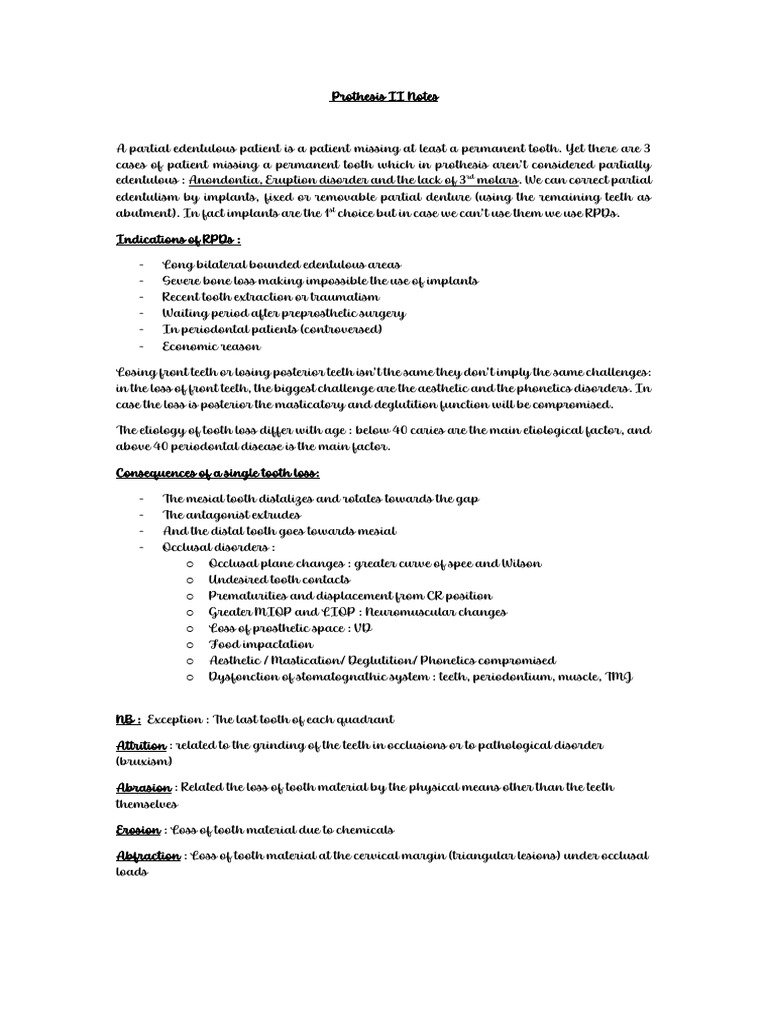 RESTORATIVE II Notes PDF | PDF | Dentures | Mouth
