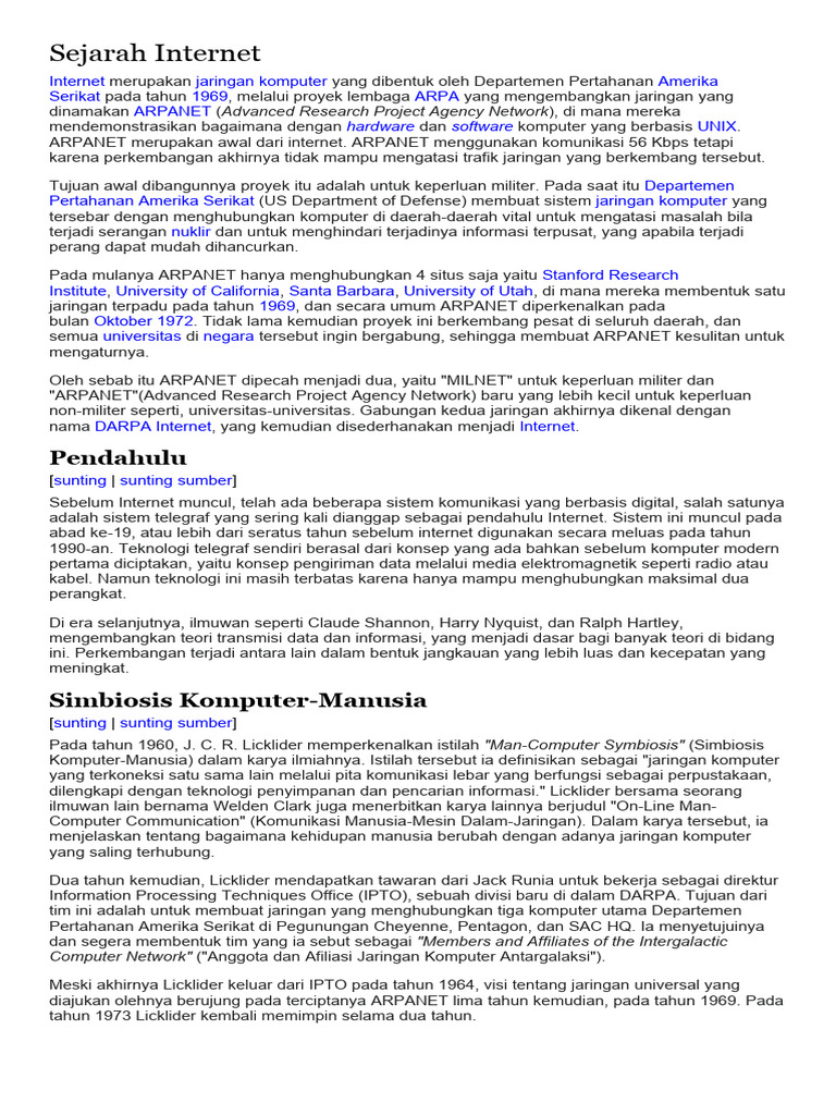 SEJARAH INTERNET | PDF