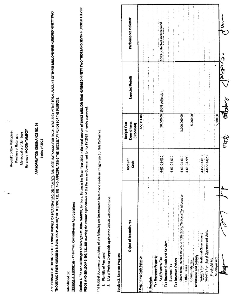 Barangay Appropriation Ordinance 202320240723_04485538 | PDF