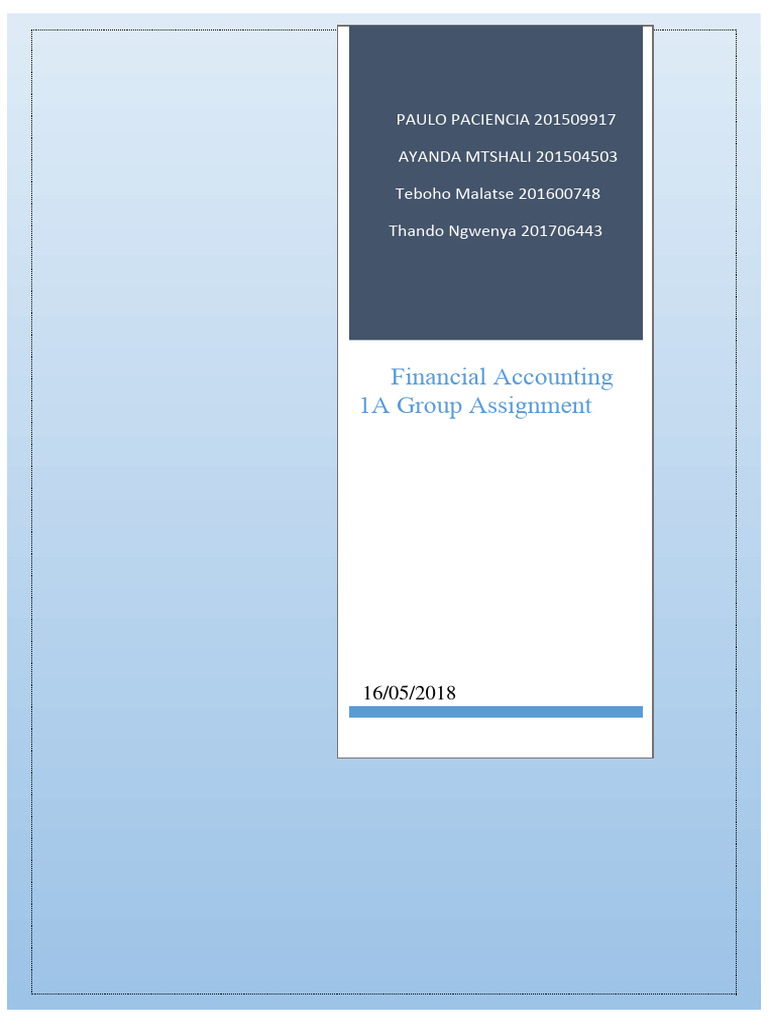 Financial Accounting Group Assignment | PDF | Partnership | Debits And ...