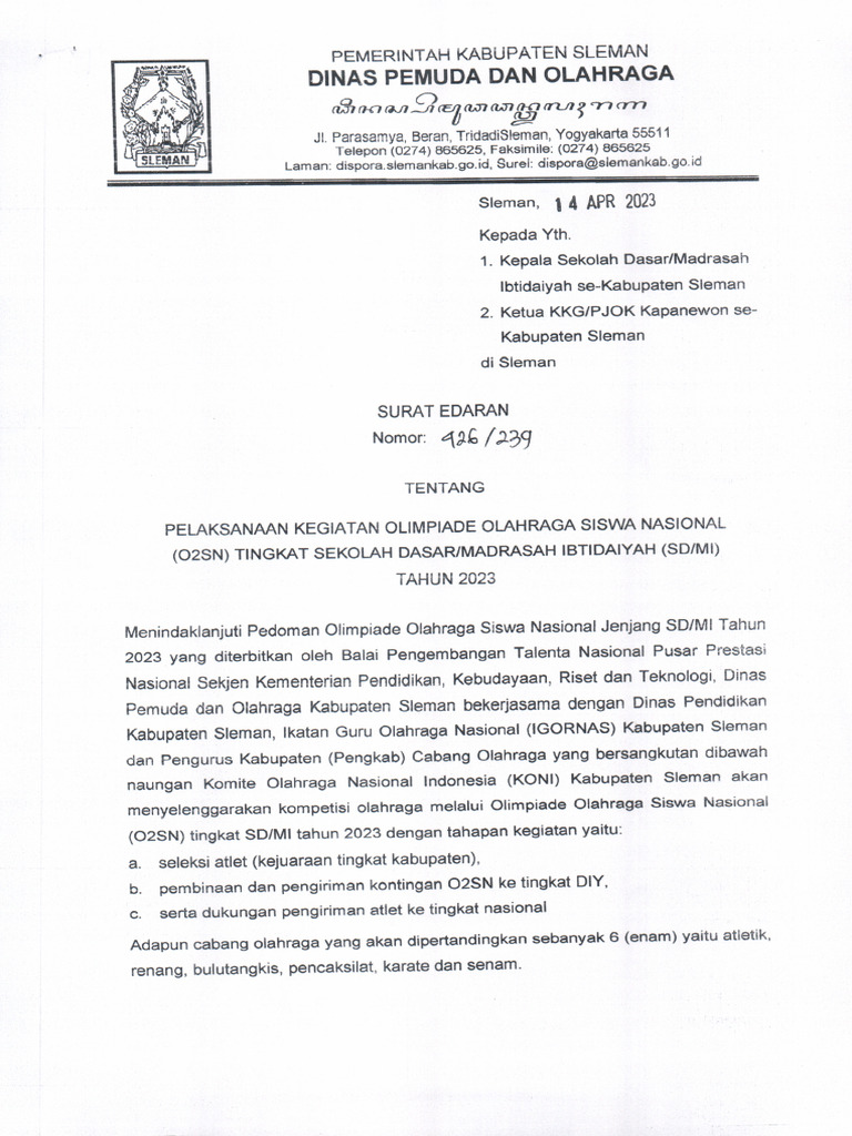 Surat Edaran O2sn | PDF