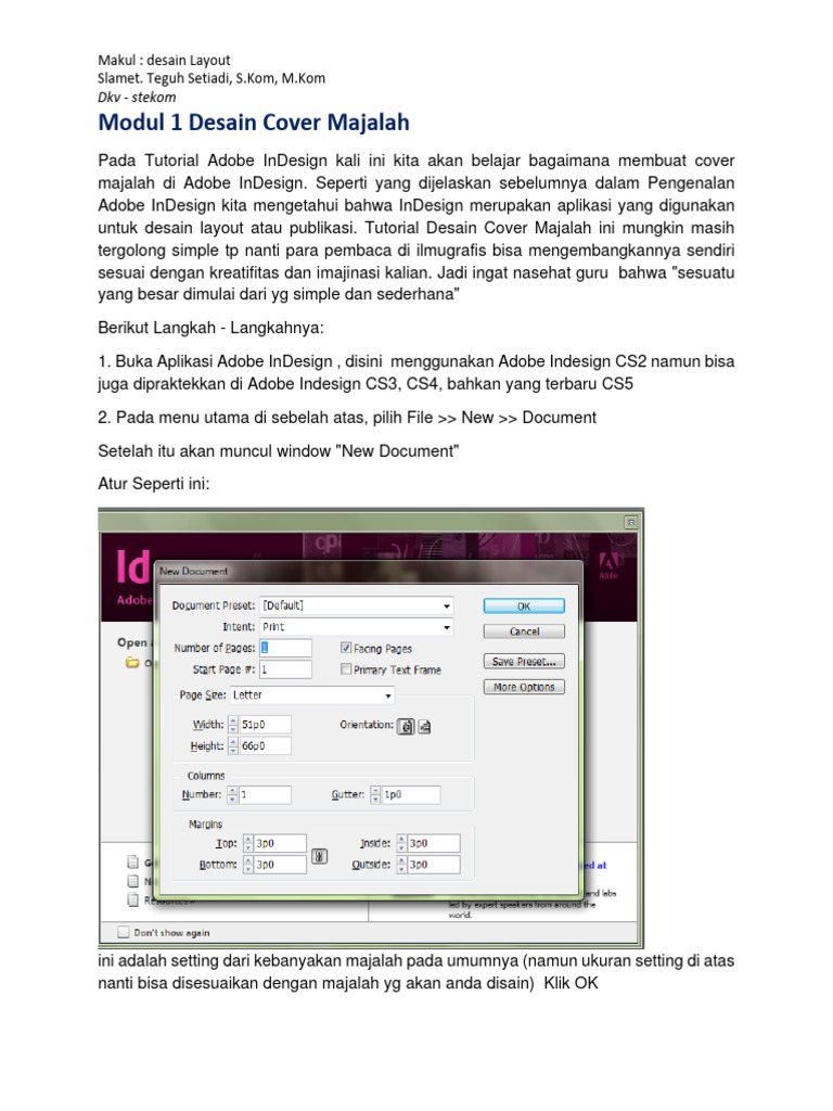 Tutorial Desain Cover Majalah Simple | PDF