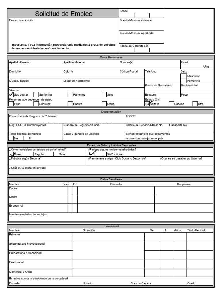 Solicitud de Empleo PDF | PDF