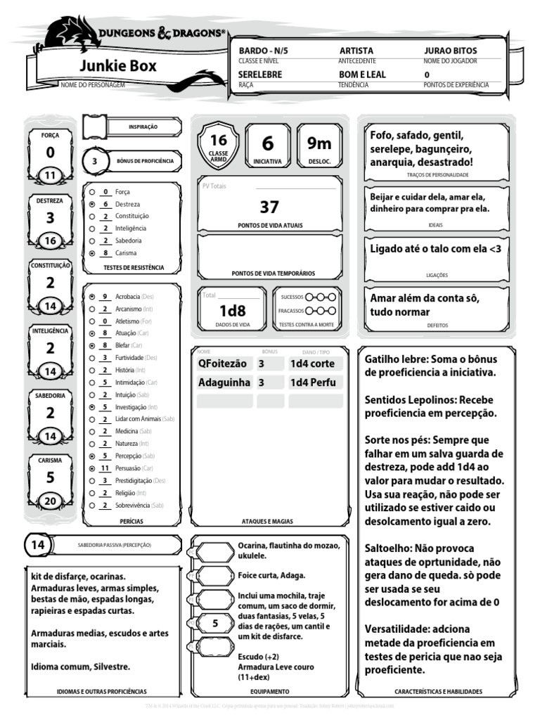 Ficha - Junkie Box (Bardo N5) | PDF