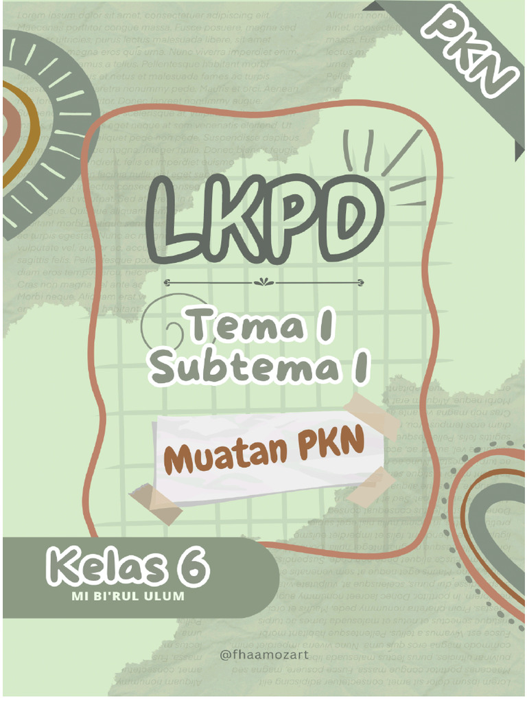 LKPD PKN Tema 1 Sub 1 Kls 6 | PDF