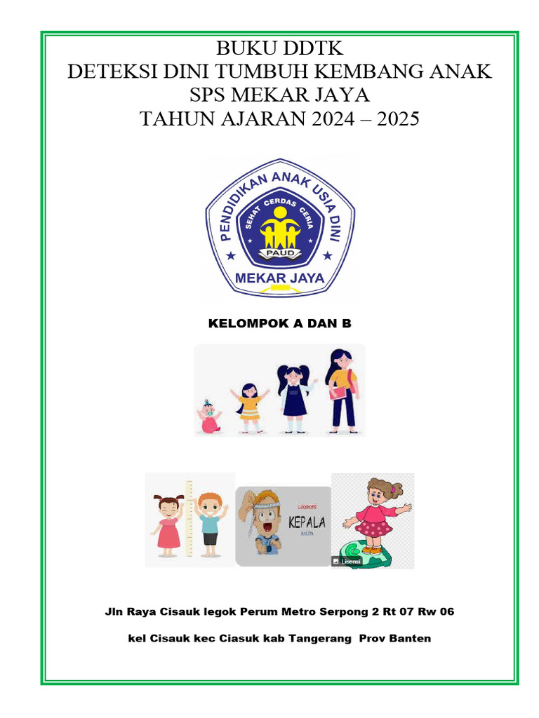 Buku DDTK PAUD 2024-2025 | PDF