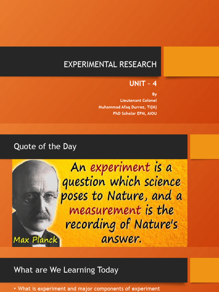 8604 Unit 4 Revised Experimental Research 2 | PDF | Experiment ...