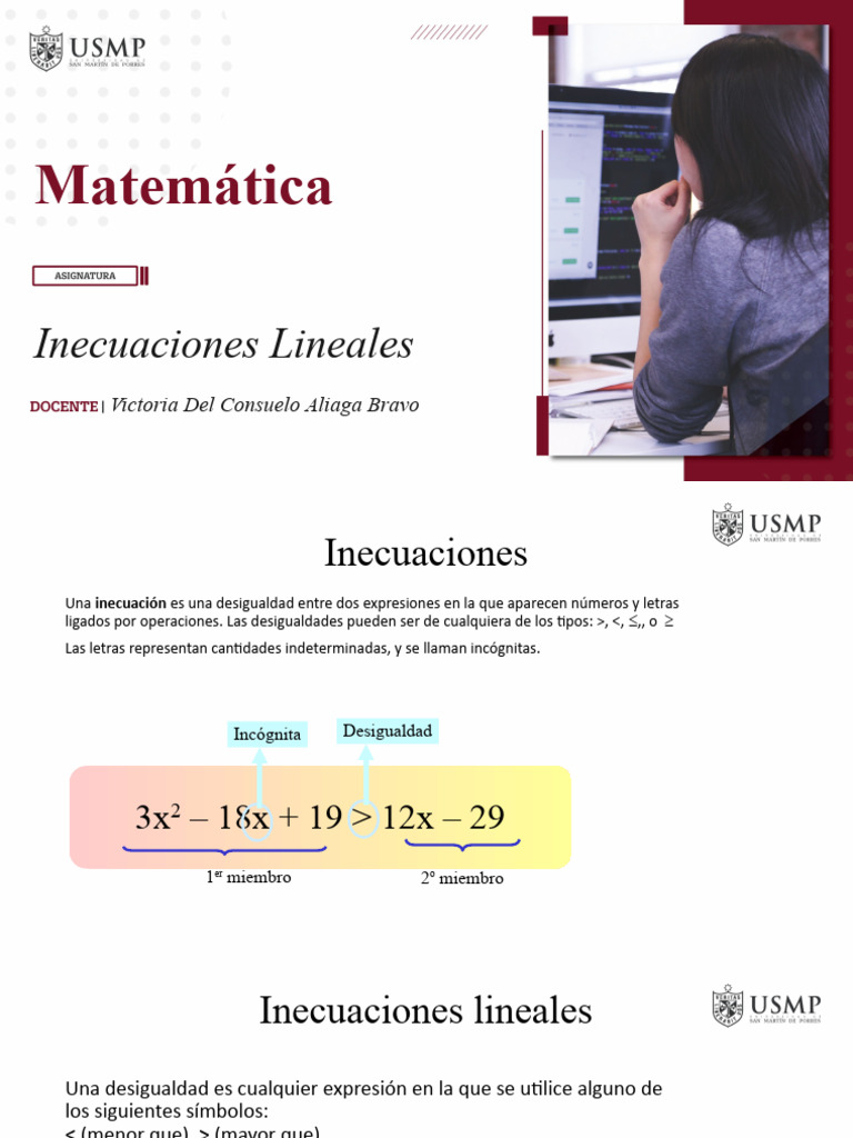 CL5-Inecuaciones Lineales | PDF | Desigualdad (Matemáticas) | Aritmética