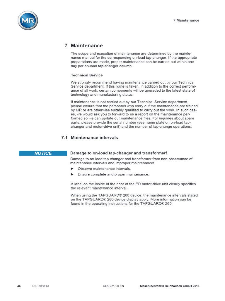 Oltc MR M | PDF