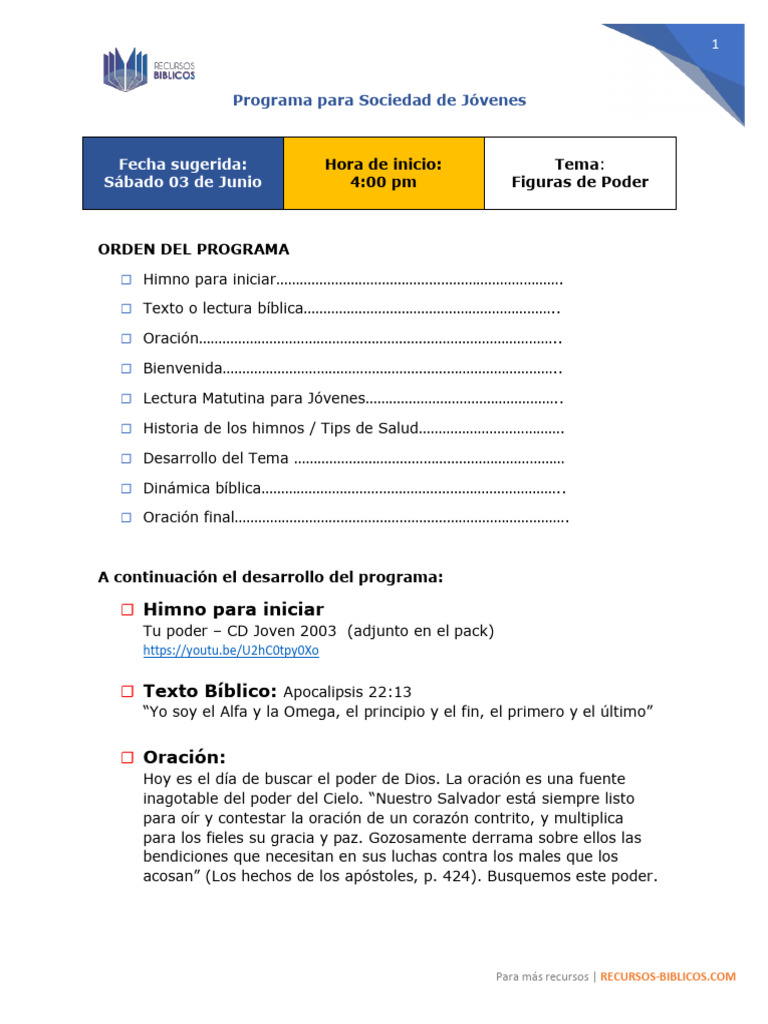 Programa SJA 03-06 | PDF | Jesús | Oración