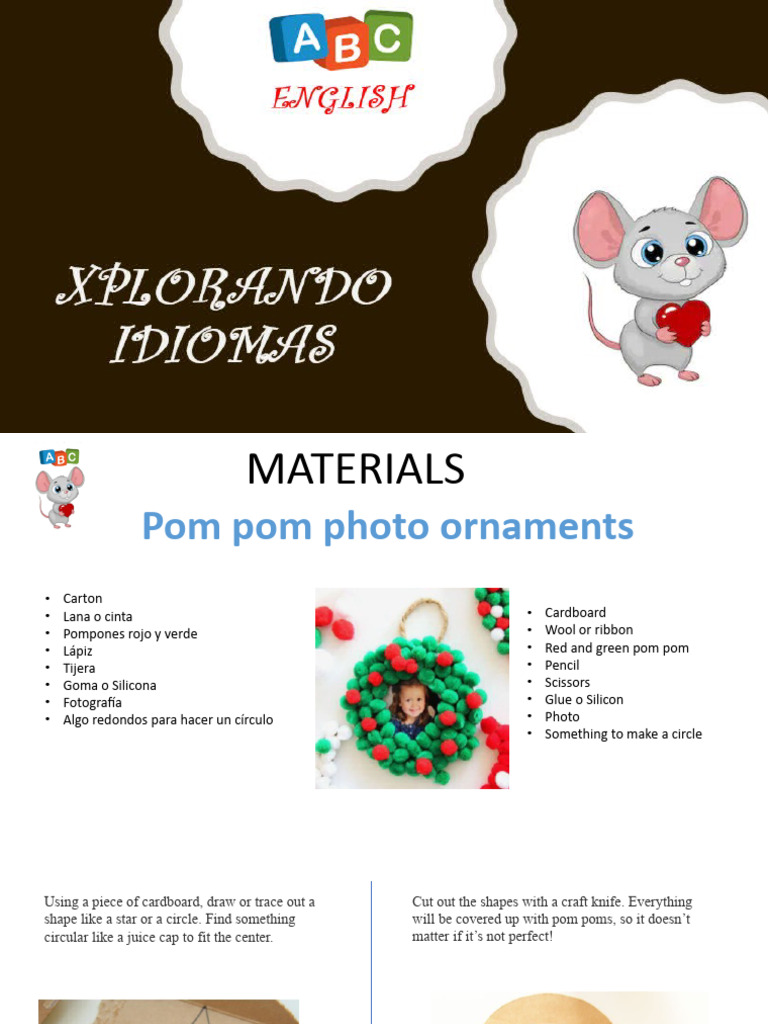 1 Handicraft Pom Pom Photo Ornaments | PDF