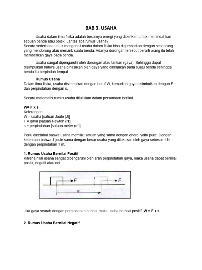 Rumus dan Contoh Usaha dalam Fisika | PDF
