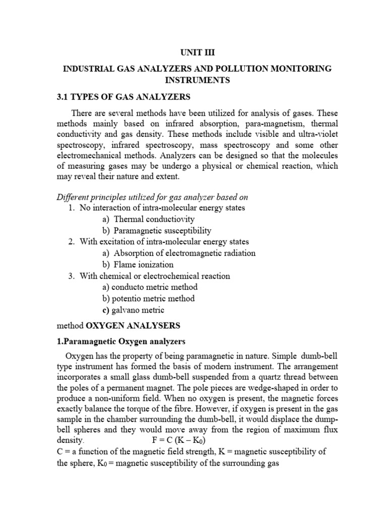 Industrial Gas Analyzers and Pollution Monitoring Instruments | PDF ...
